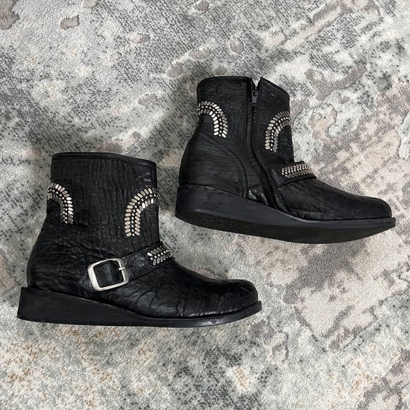 Calleen Cordero | Shoes | Calleen Cordero Black Leather Moto Boot With ...
